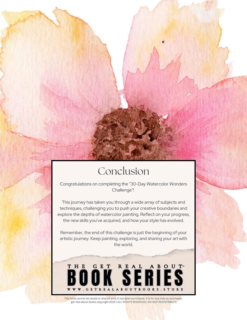 Watercolor Painting Workbook: 30-day Art Challenge (digital Download ...