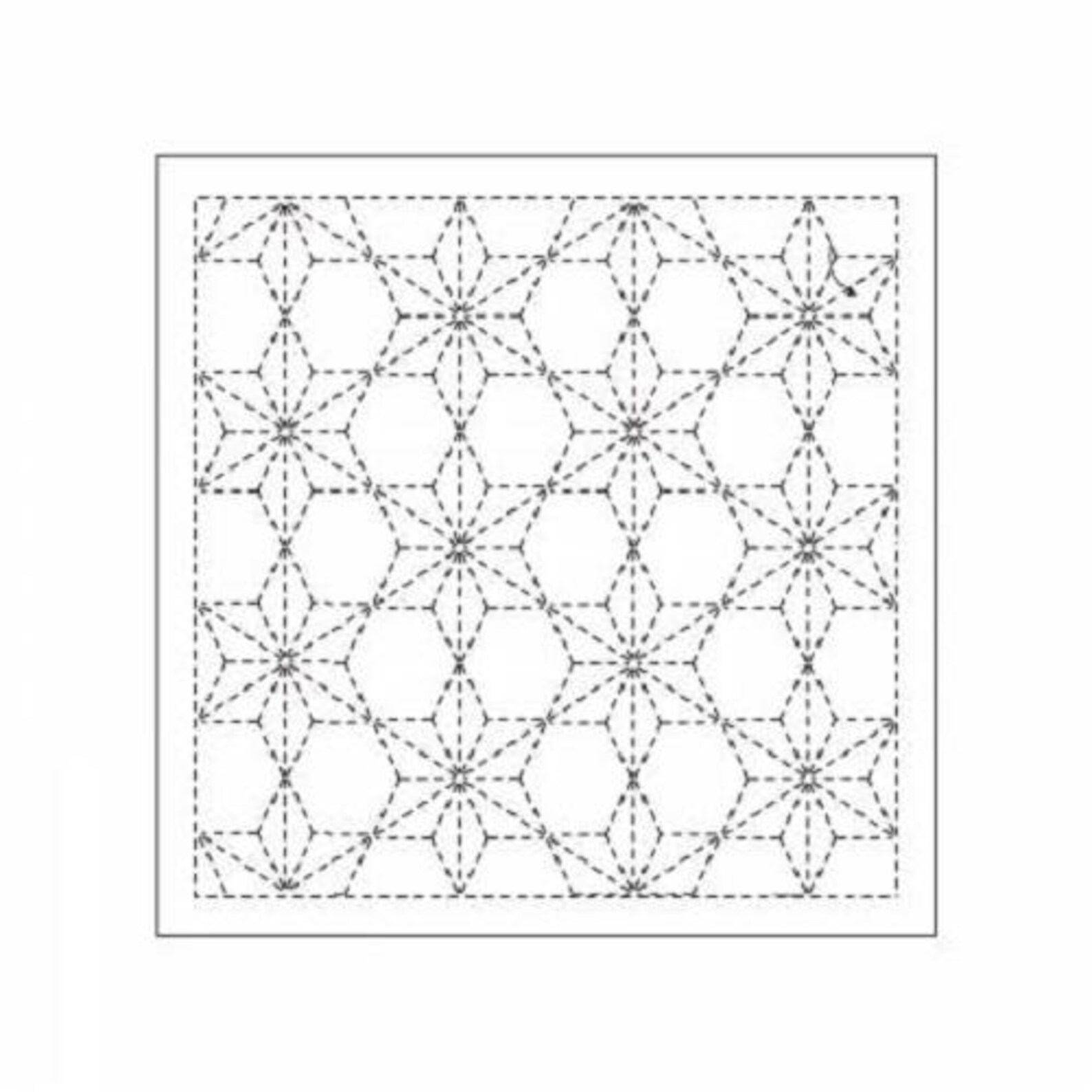 Sashiko Sampler Traditional Design Tobi-asa-no-ha White SC-0010 Star ...