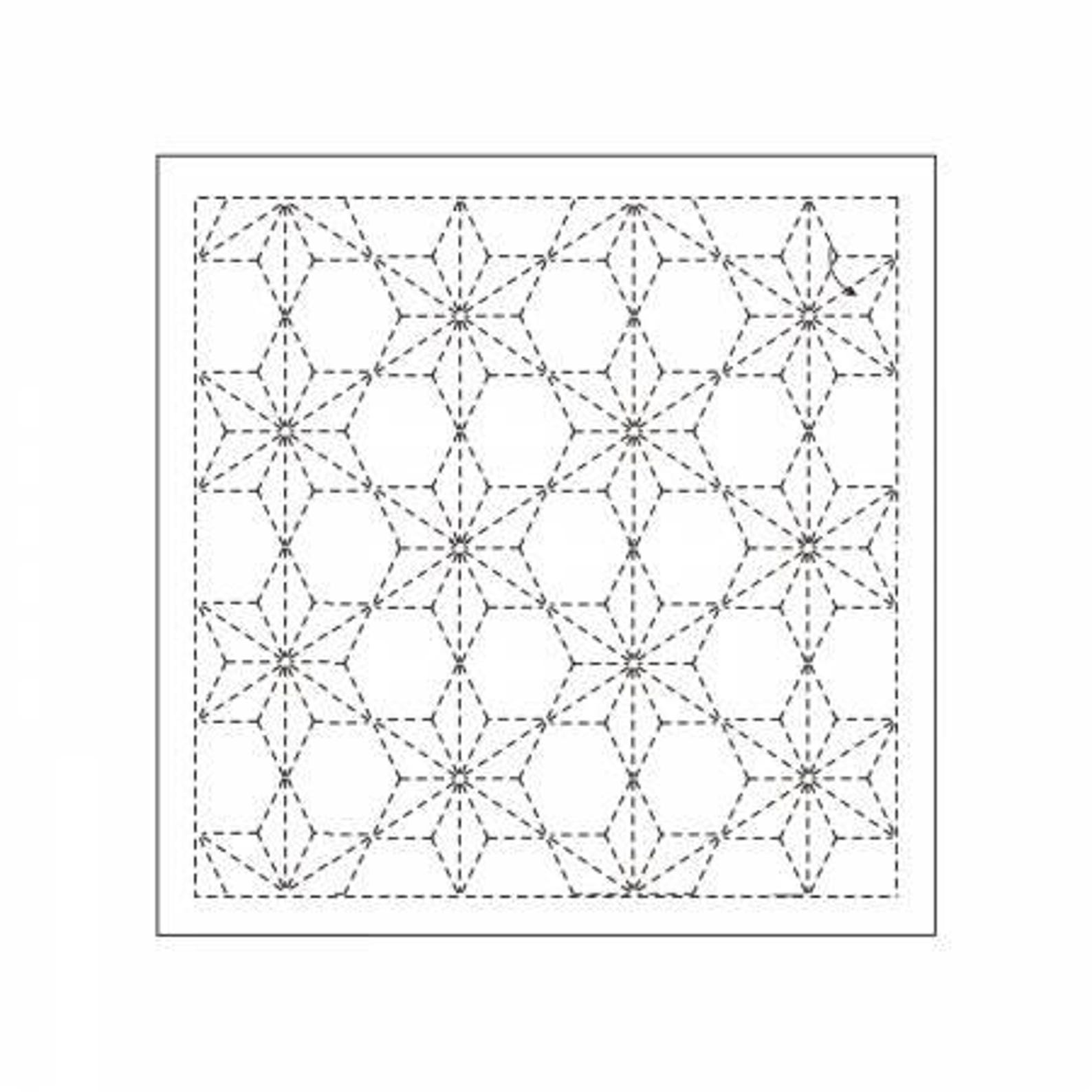 Sashiko Sampler Traditional Design Tobi-asa-no-ha White SC-0010 Star ...
