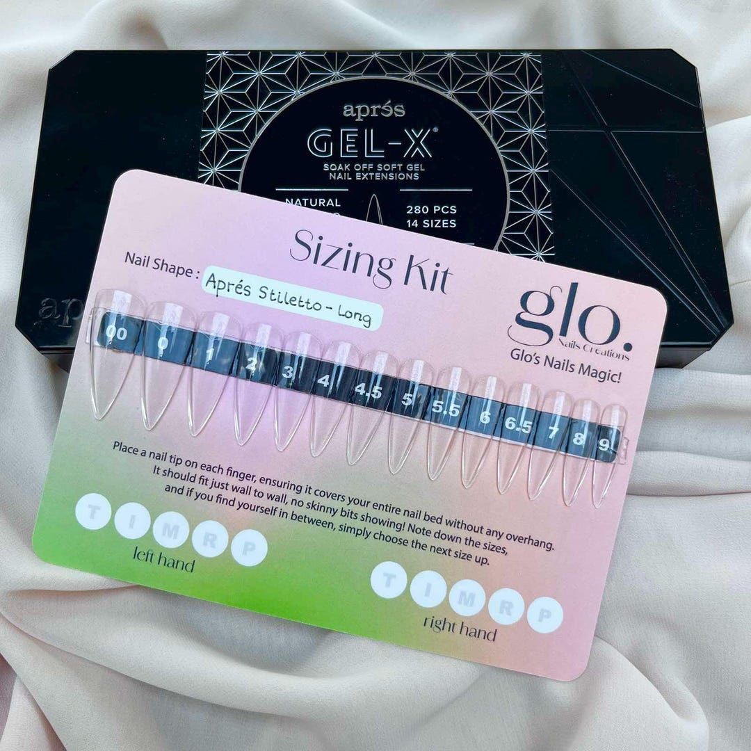 Nail Sizing Kit for Press-on Nails | Aprés Gel-x Soft Gel Tips With ...