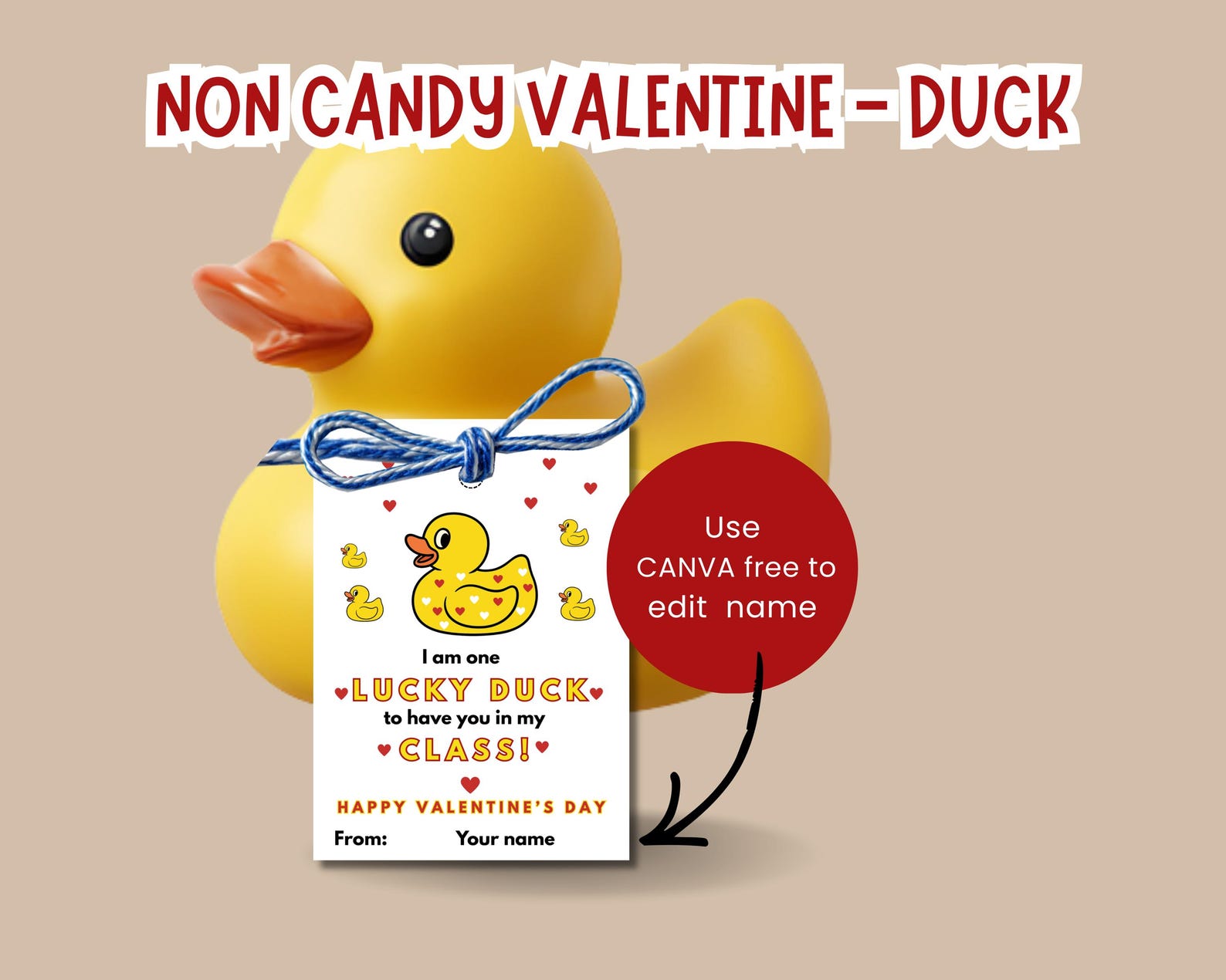 Rubber Ducks Gift Tags, Lucky Duck Non-candy Valentine, One Lucky Duck ...