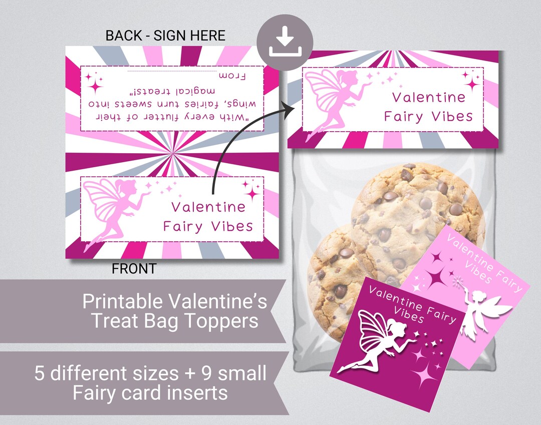Treat Bag Toppers, Valentine Fairy, Class Gifts, Goodie Bags, Valentine ...