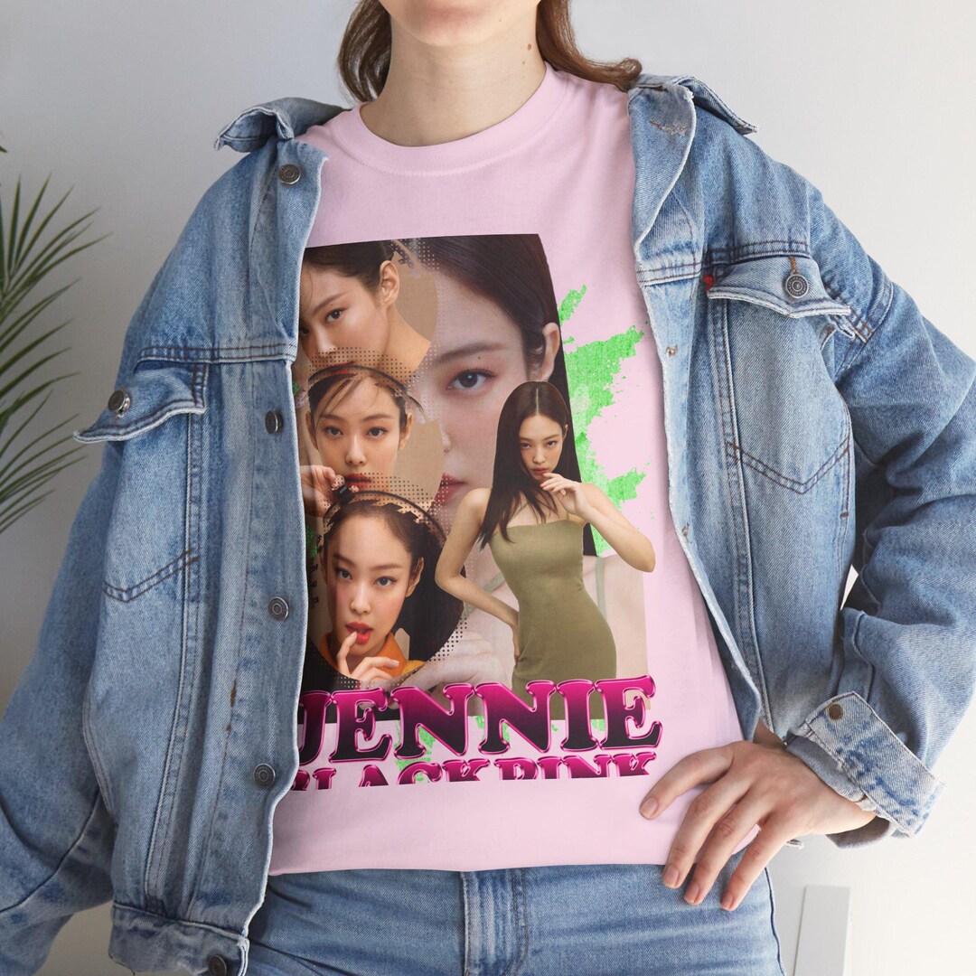 Jennie Black Pink Collection Unisex Cotton Tee K-pop Fan Shirt, Graphic Band Tee, Music Lover ...