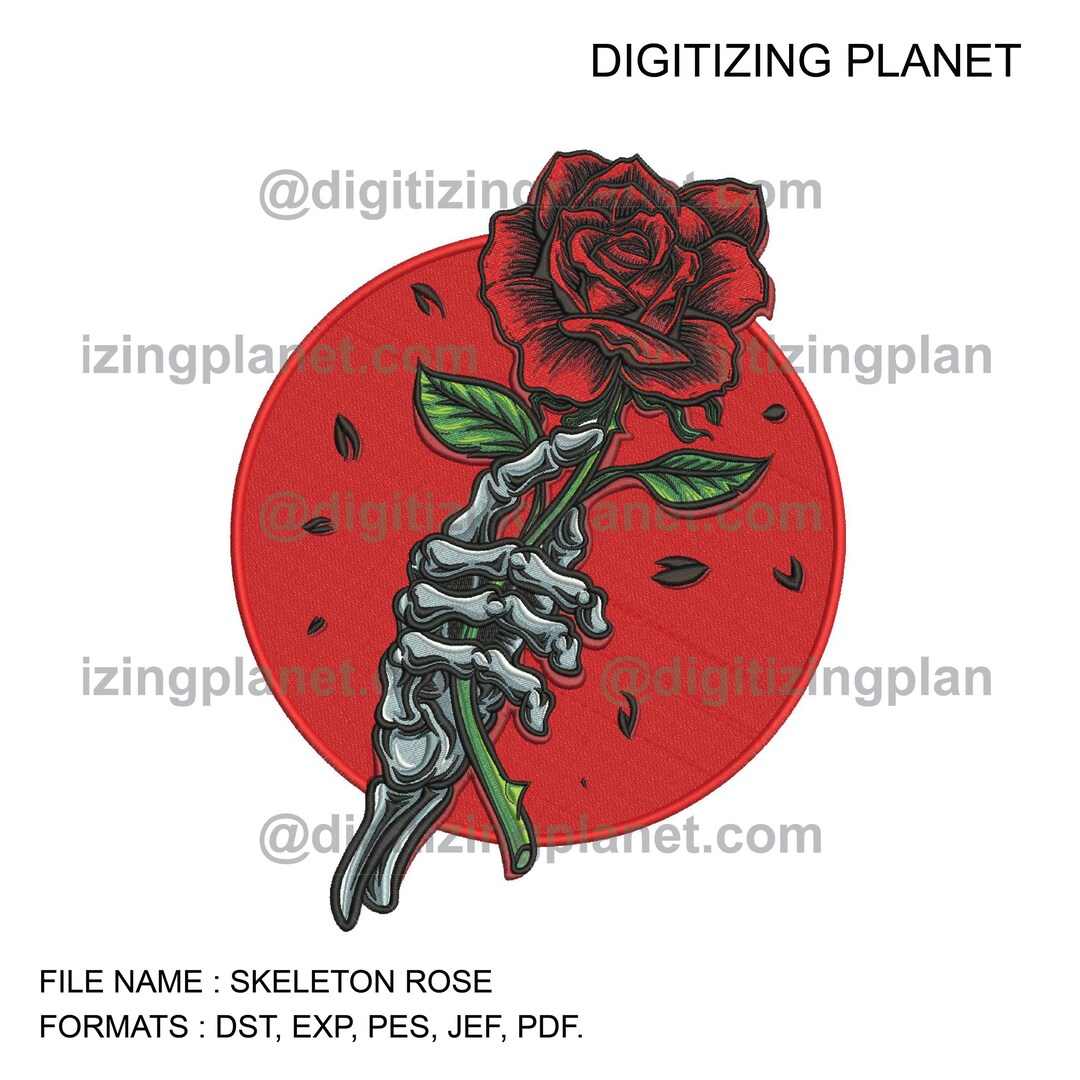 Skeleton Rose – 1 Files/2 Sizes (left Chest and Jacket Back) - Etsy