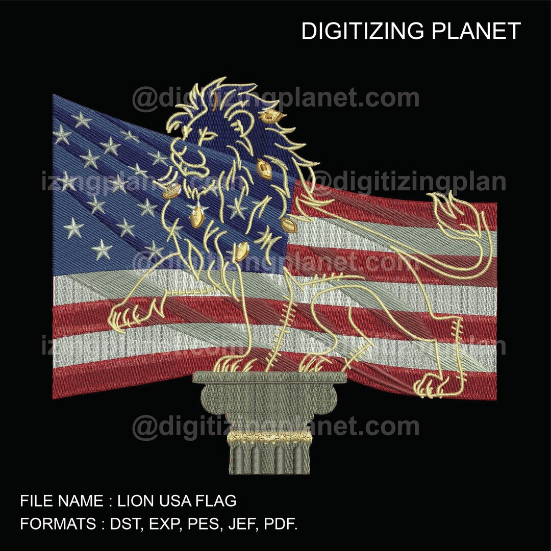 Lion USA Flag – 1 Files/2 Sizes (left Chest and Jacket Back) - Etsy