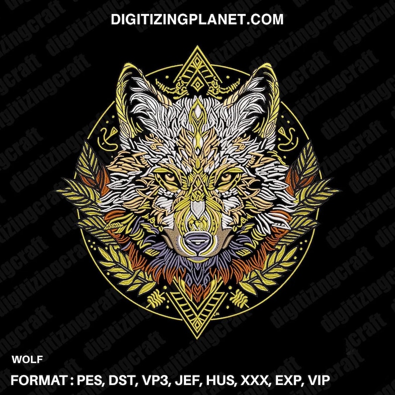 Wolf Embroidery Design File,wolves,wolf Machine Embroidery Design ...