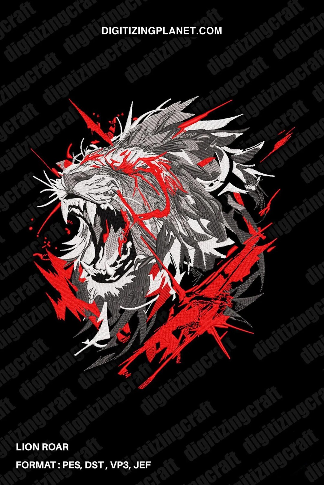 Lion Roar Embroidery Design File - Etsy