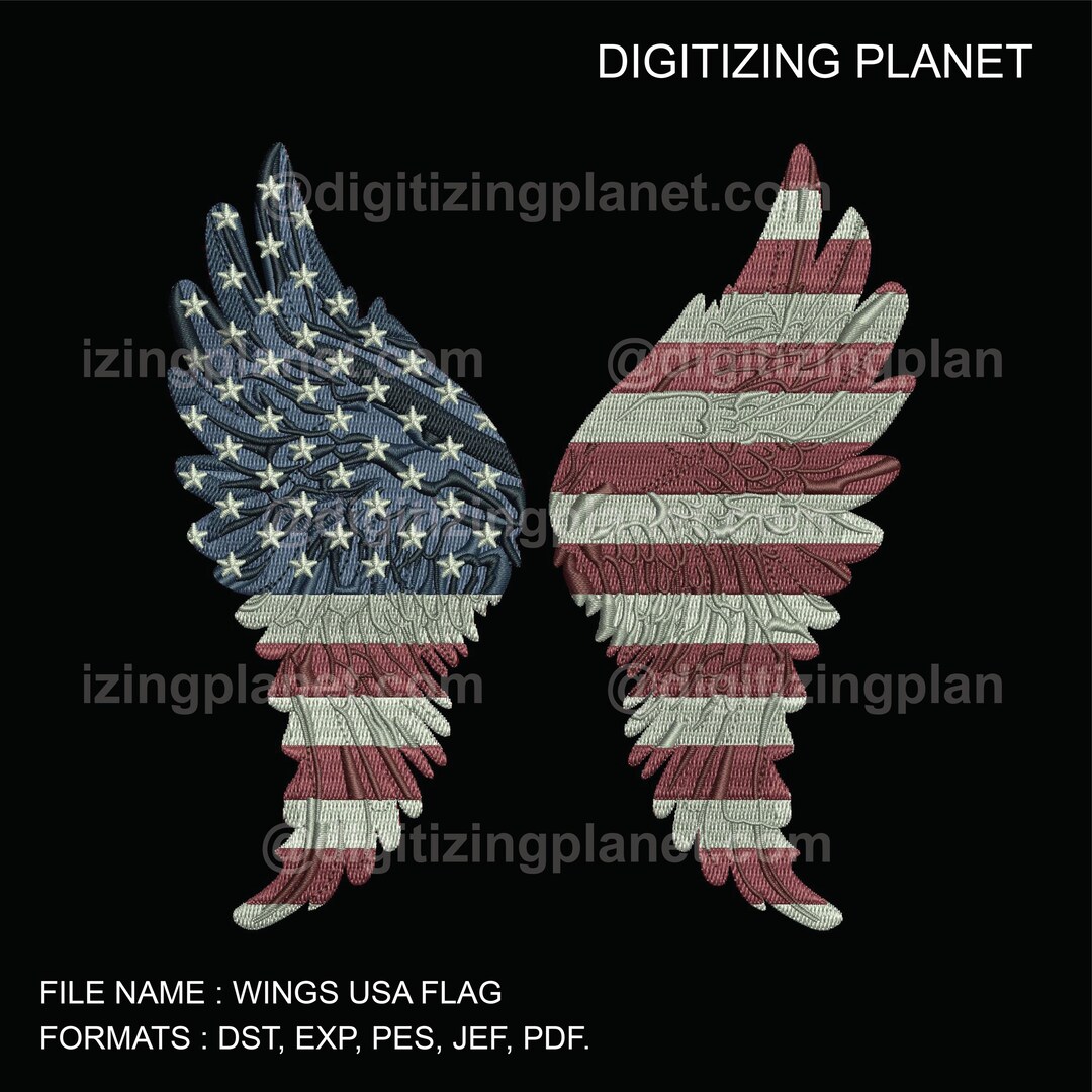 Wings USA Flag – 1 Files/2 Sizes (left Chest and Jacket Back) - Etsy