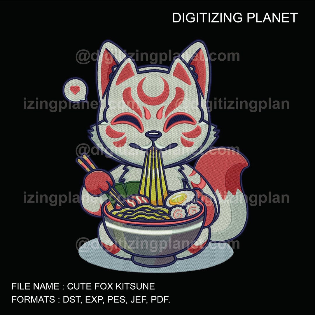 Cute Fox Kitsune – 1 Files/2 Sizes (left Chest and Jacket Back) - Etsy