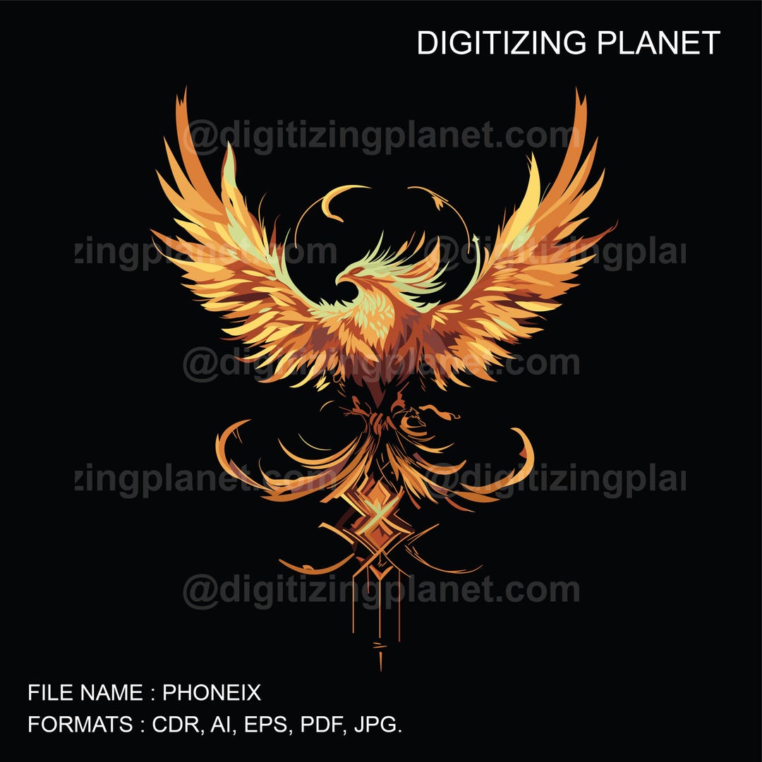 Phoneix Vector Design - Burning,fire,flames,bird Vector Design File - Etsy