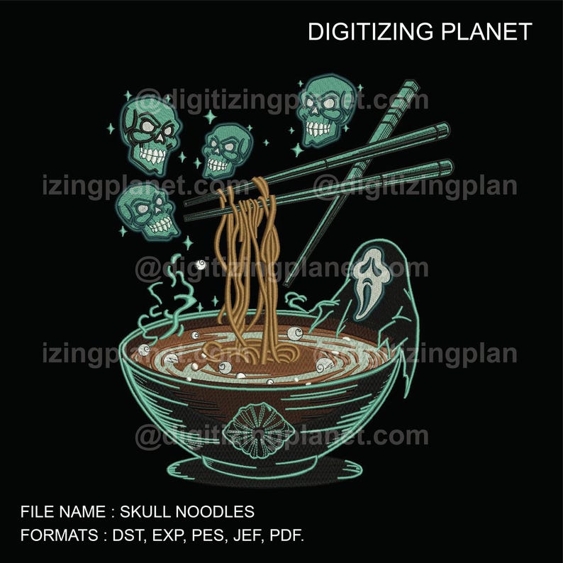 Skull Noodles – 1 Files/2 Sizes (left Chest and Jacket Back) - Etsy