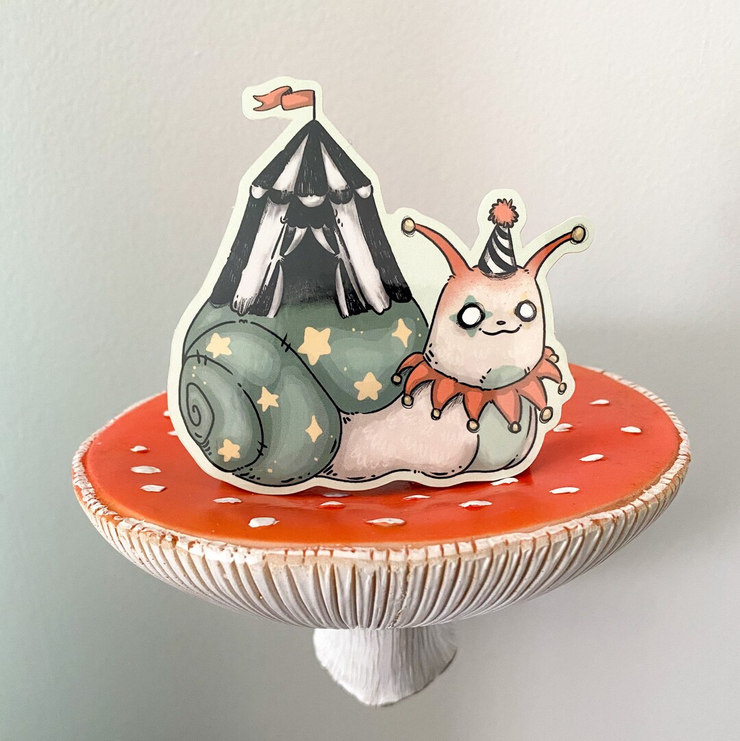 Circus Clown Snail Vinyl Stickers 3.1 X 3.1 - Etsy