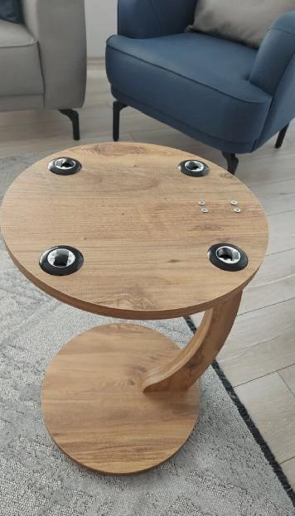 C Table With Wheels, Sofa Side Table, Rolling End Table, Couch Laptop ...
