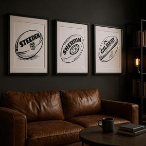 Sports Fan Wall Decor Set | AFL, NRL, Rugby Union Black & White Prints ...