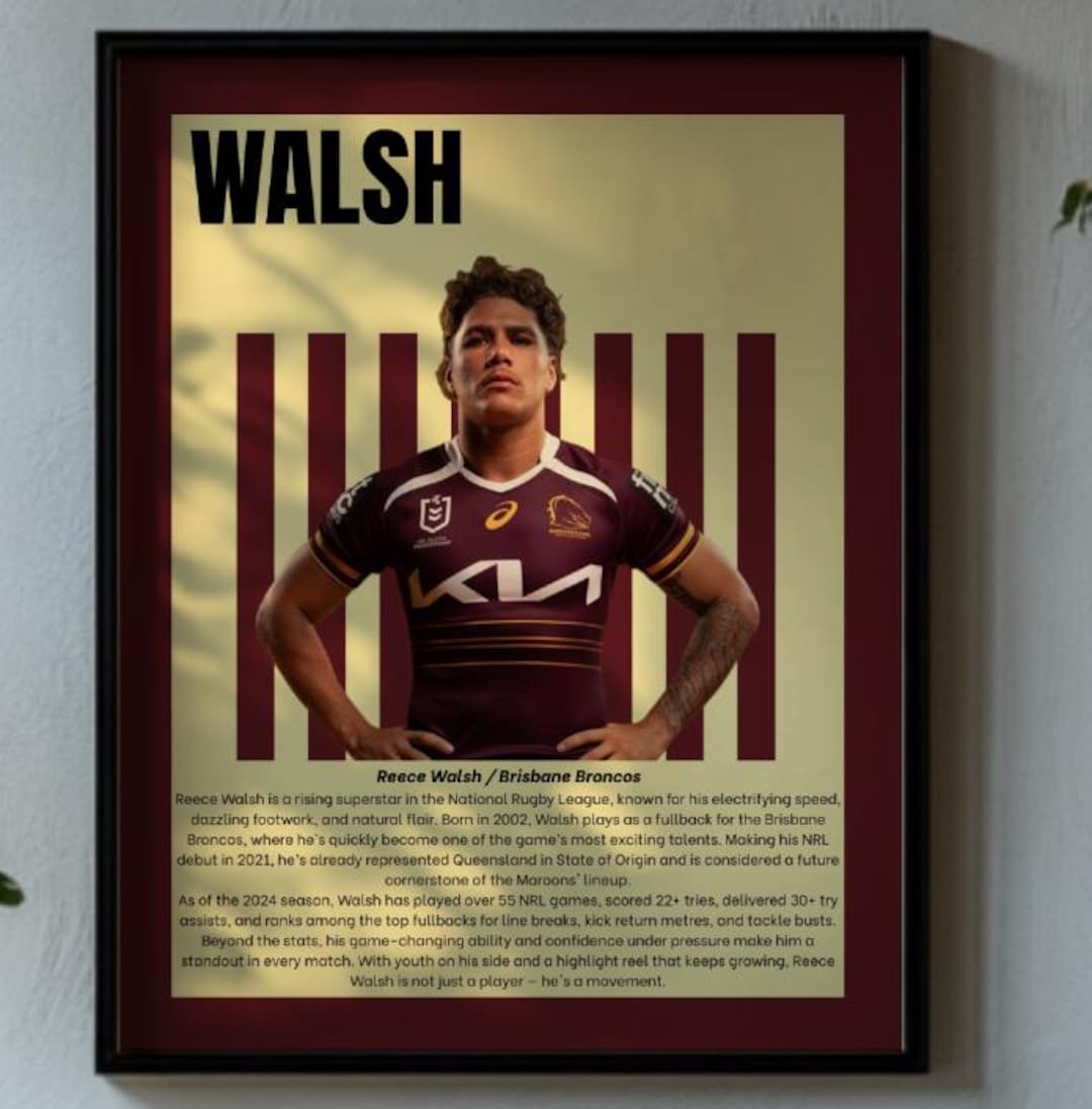 Reece Walsh NRL Poster (digital Download) - Etsy Australia