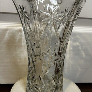 Vintage 80s Crystal Star of David Flower Vase Wide Top Heavy Holiday ...