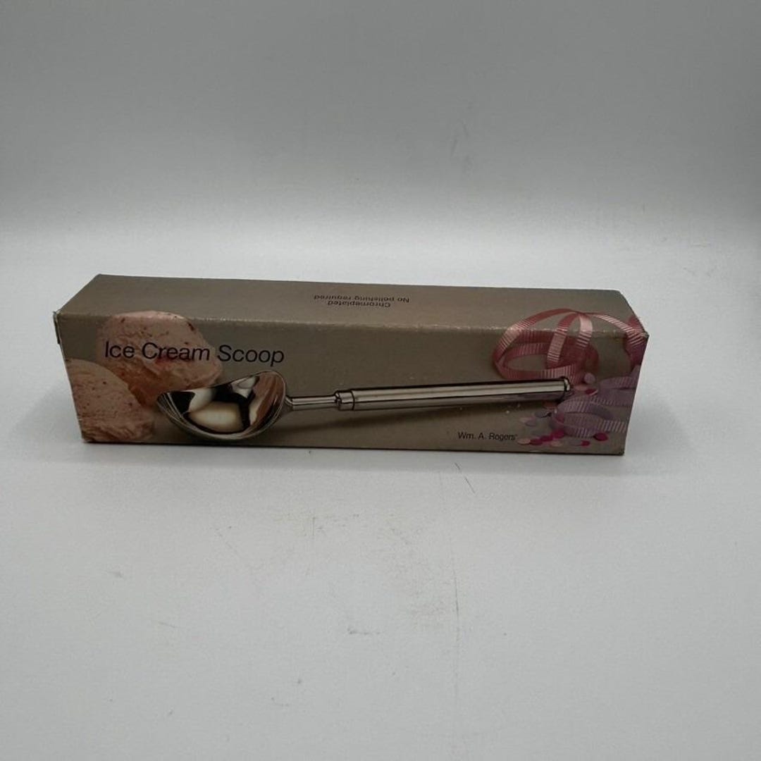 NEW Vintage Wm. A. Rogers Ice Cream Scoop Chrome Plated Heavy Duty ...