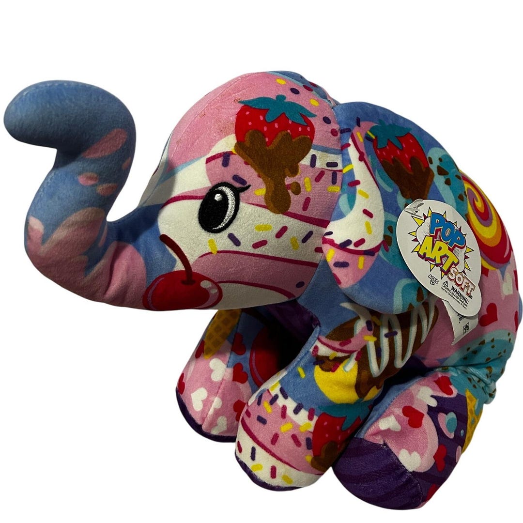 NWT Pop Art Sweetie Soft Elephant Plush Stuffed Animal Candy Design ...