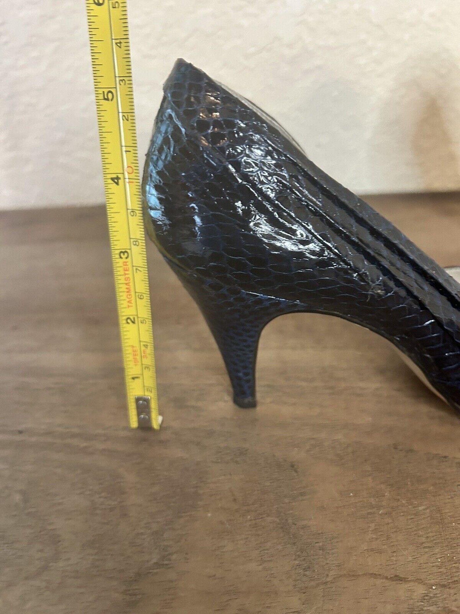 Vintage 80s J Renee Blue Snakeskin 3” Stilletto Heels 7.5 - Etsy