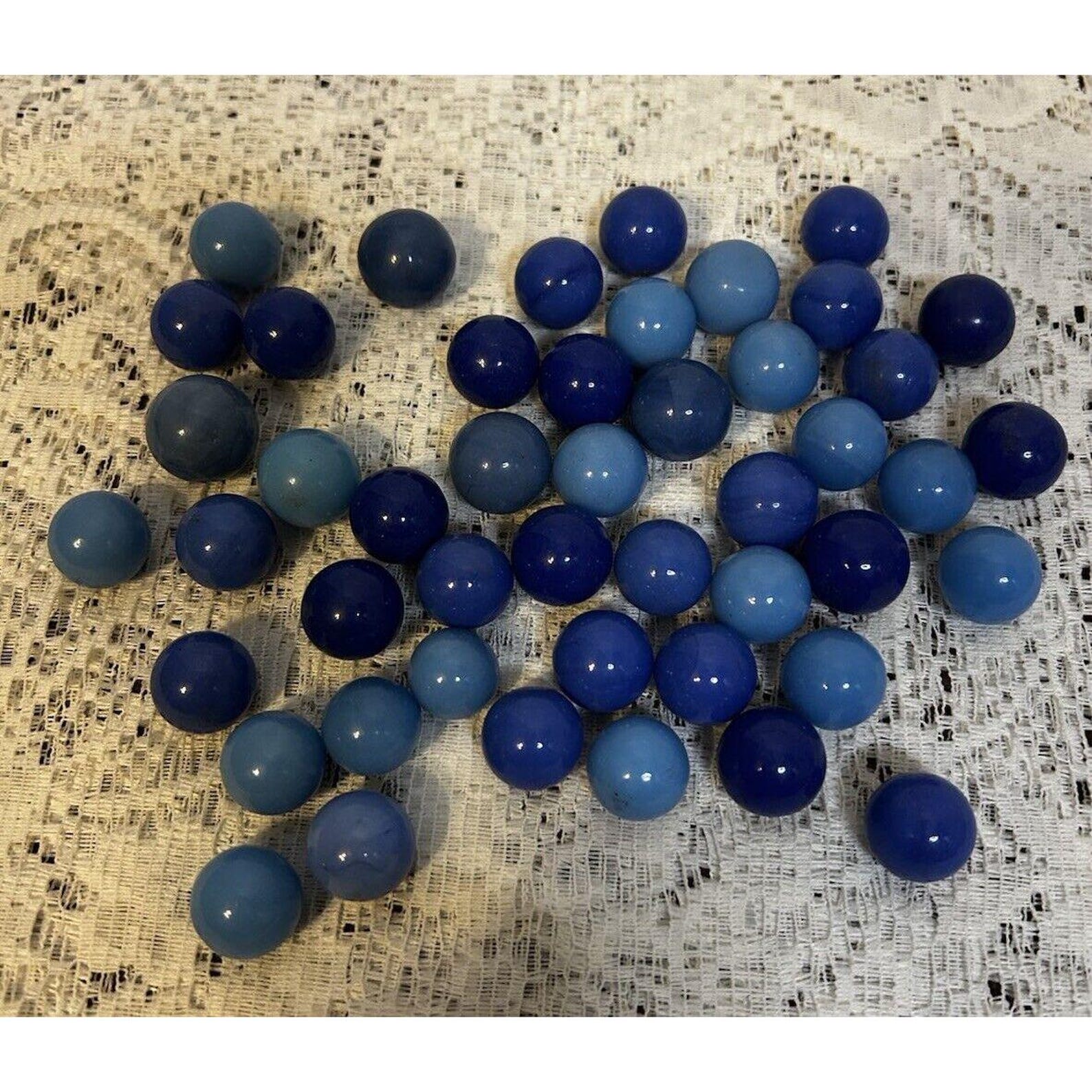 1x 1940s Blue Agate Glass Swirl Blue Ball Orb Sphere Marbles Berry Pink ...