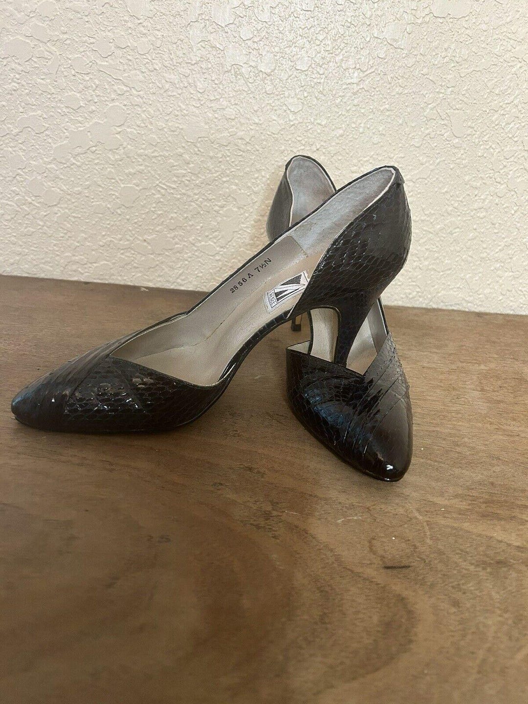 Vintage 80s J Renee Blue Snakeskin 3” Stilletto Heels 7.5 - Etsy