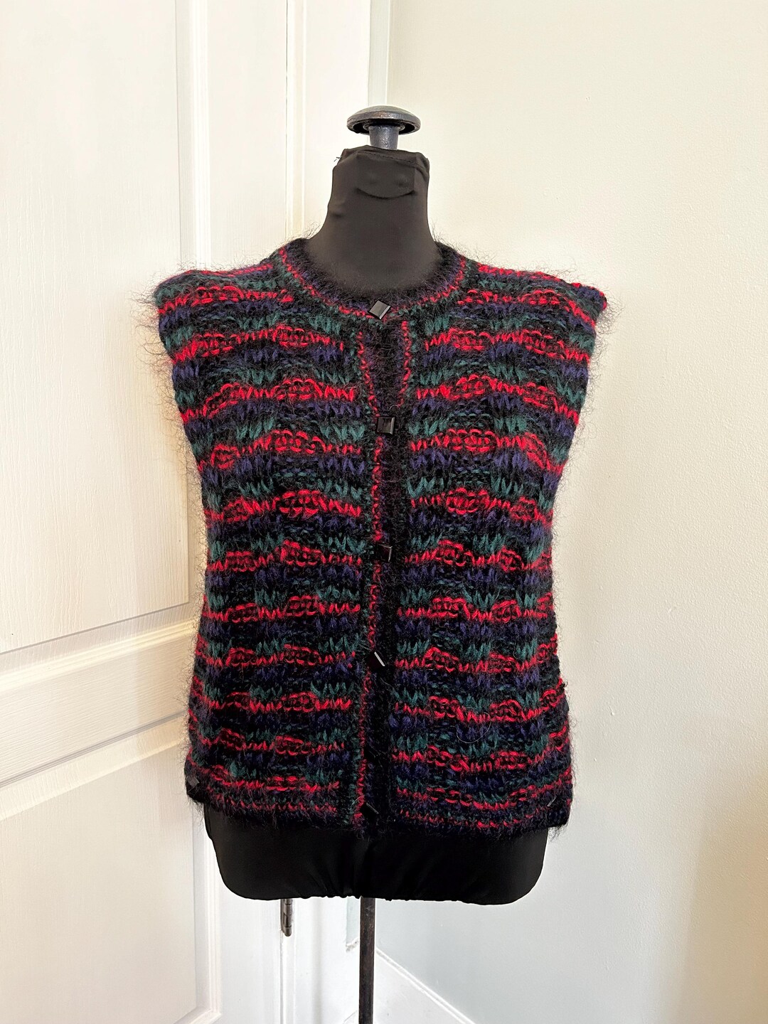 Cullinane Rare Find Vintage 80s Mohair Button Front Tartan Plaid Vest ...