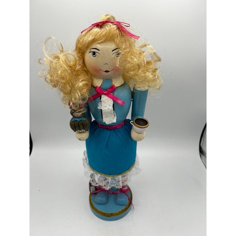 Vintage Alice in Wonderland Nutcracker Figurine M Wolfe Blonde Hair ...