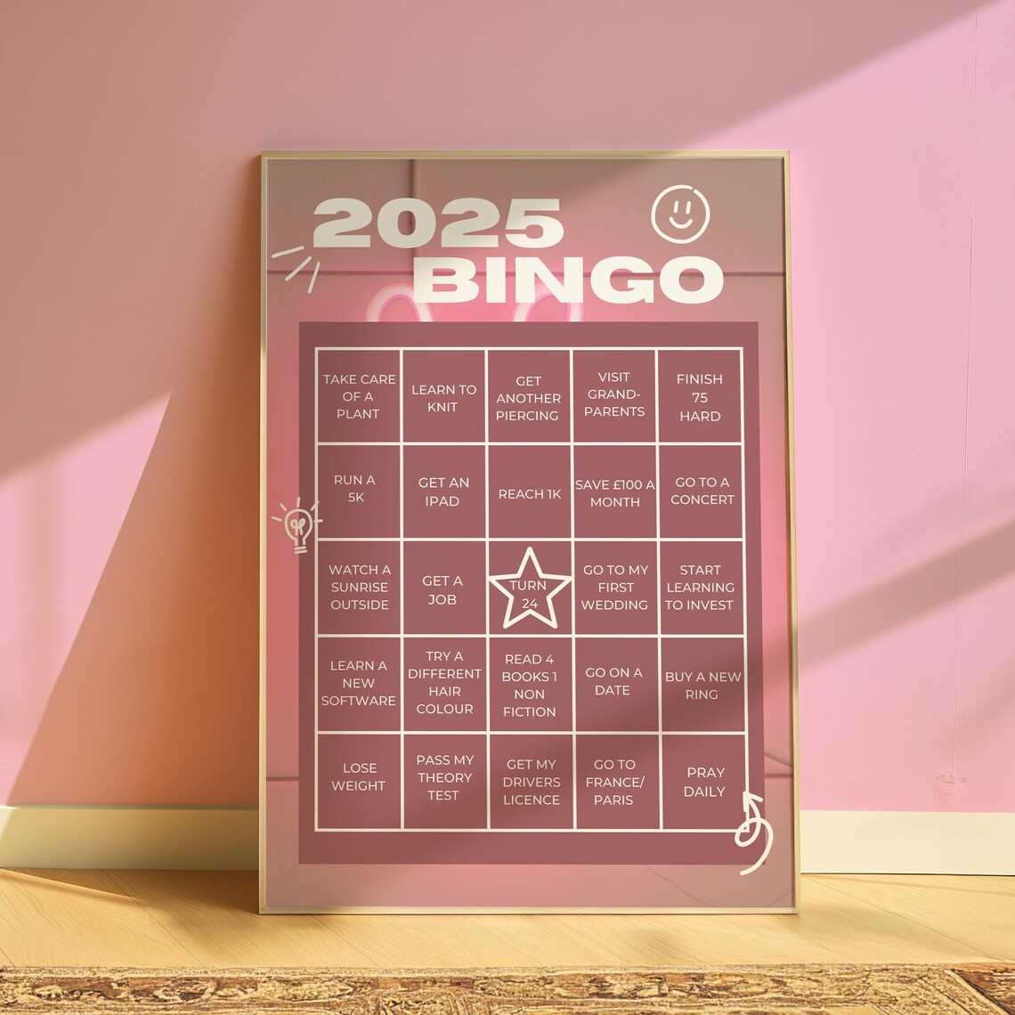 2025 Goal-setting Bingo Card - Fun & Editable Canva Template - Etsy