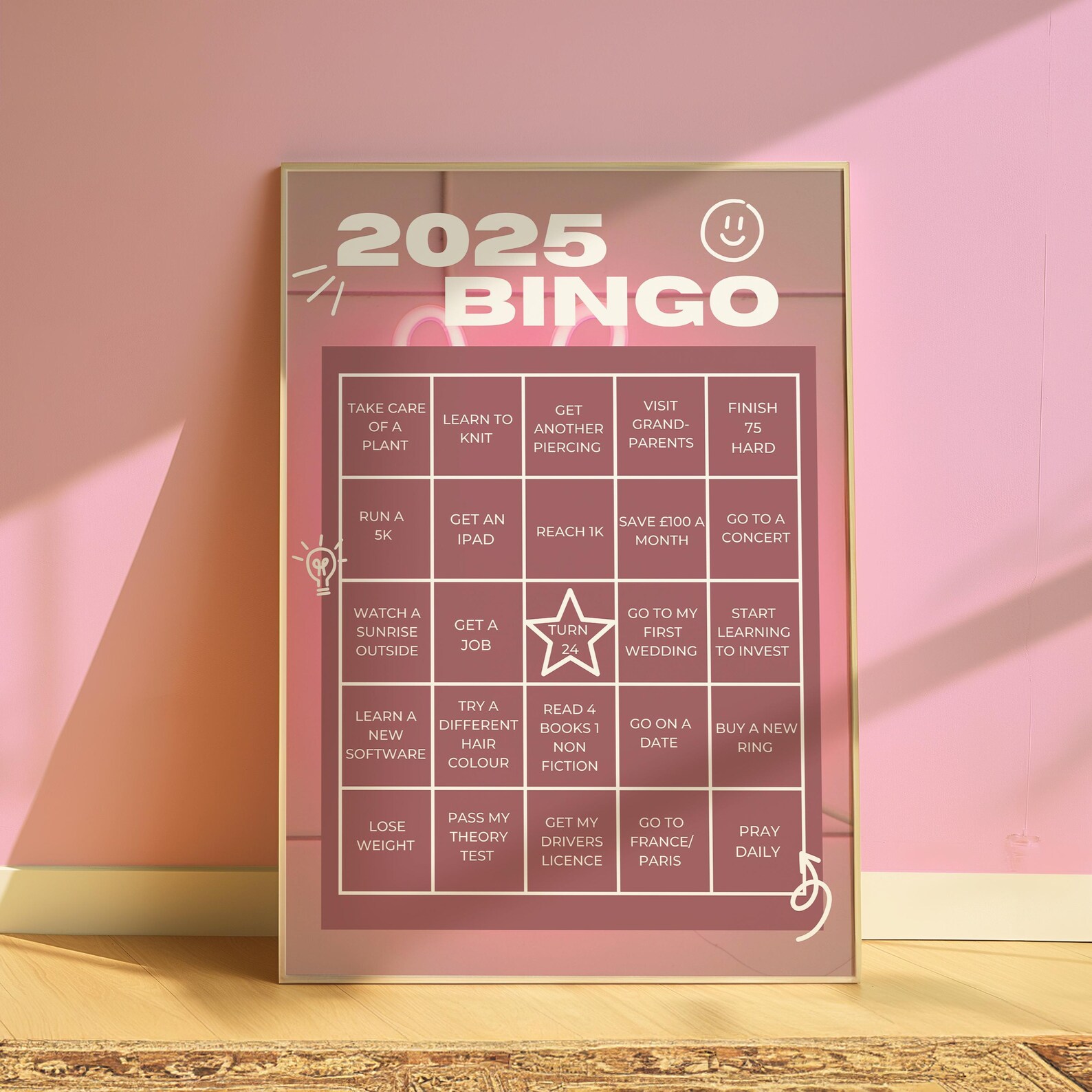 2025 Goal-setting Bingo Card - Fun & Editable Canva Template - Etsy