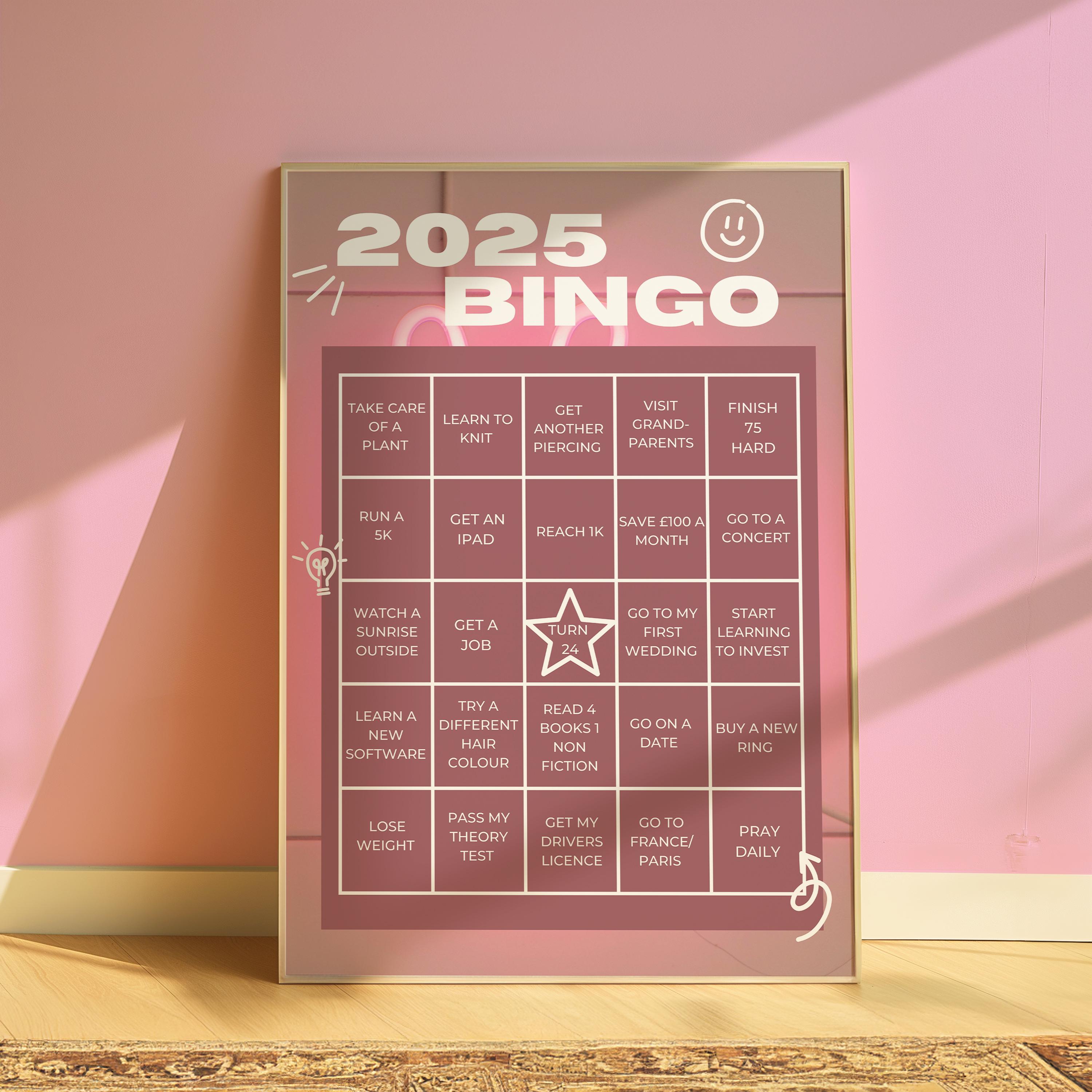 2025 Goal-setting Bingo Card - Fun & Editable Canva Template - Etsy