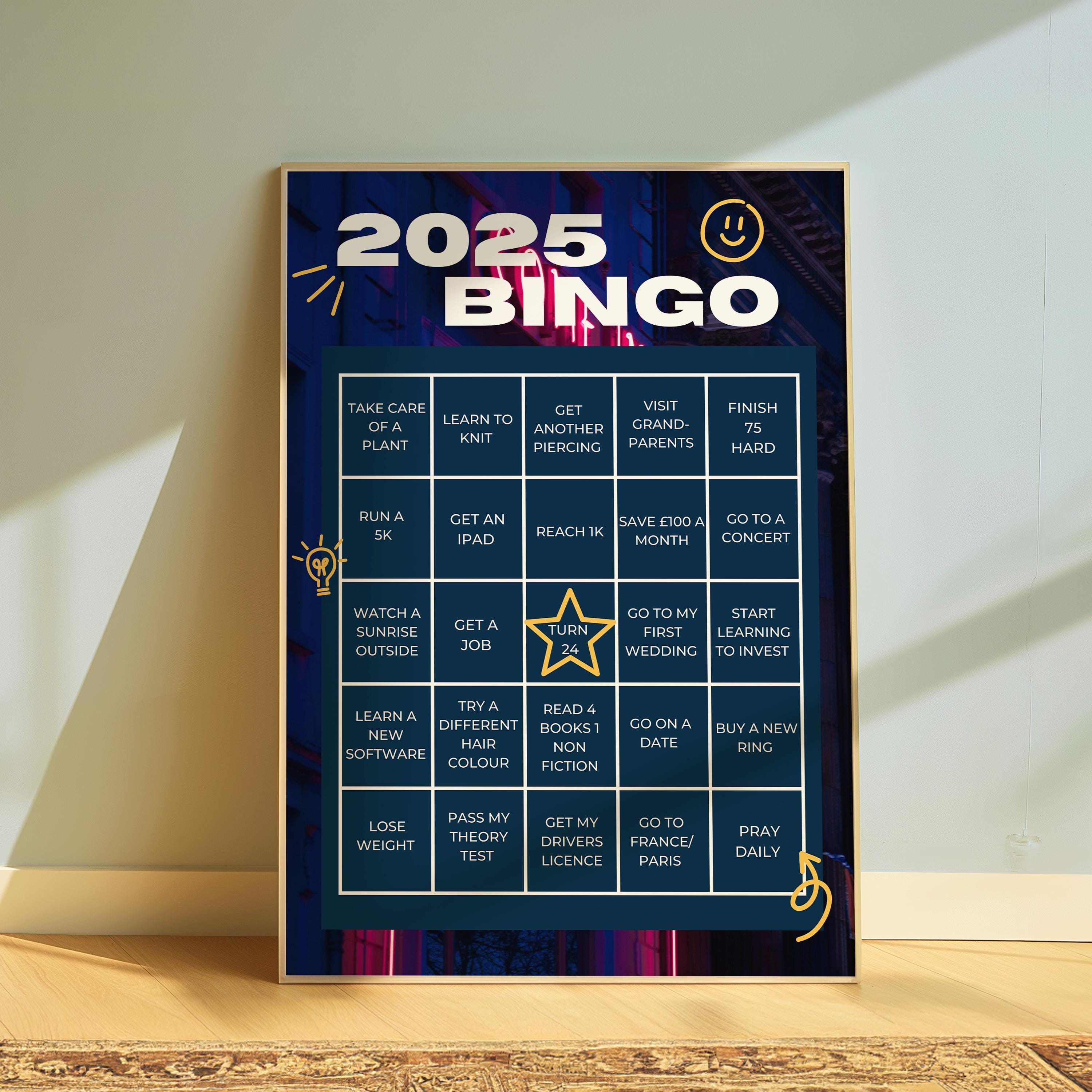 2025 Goal-setting Bingo Card - Fun & Editable Canva Template - Etsy