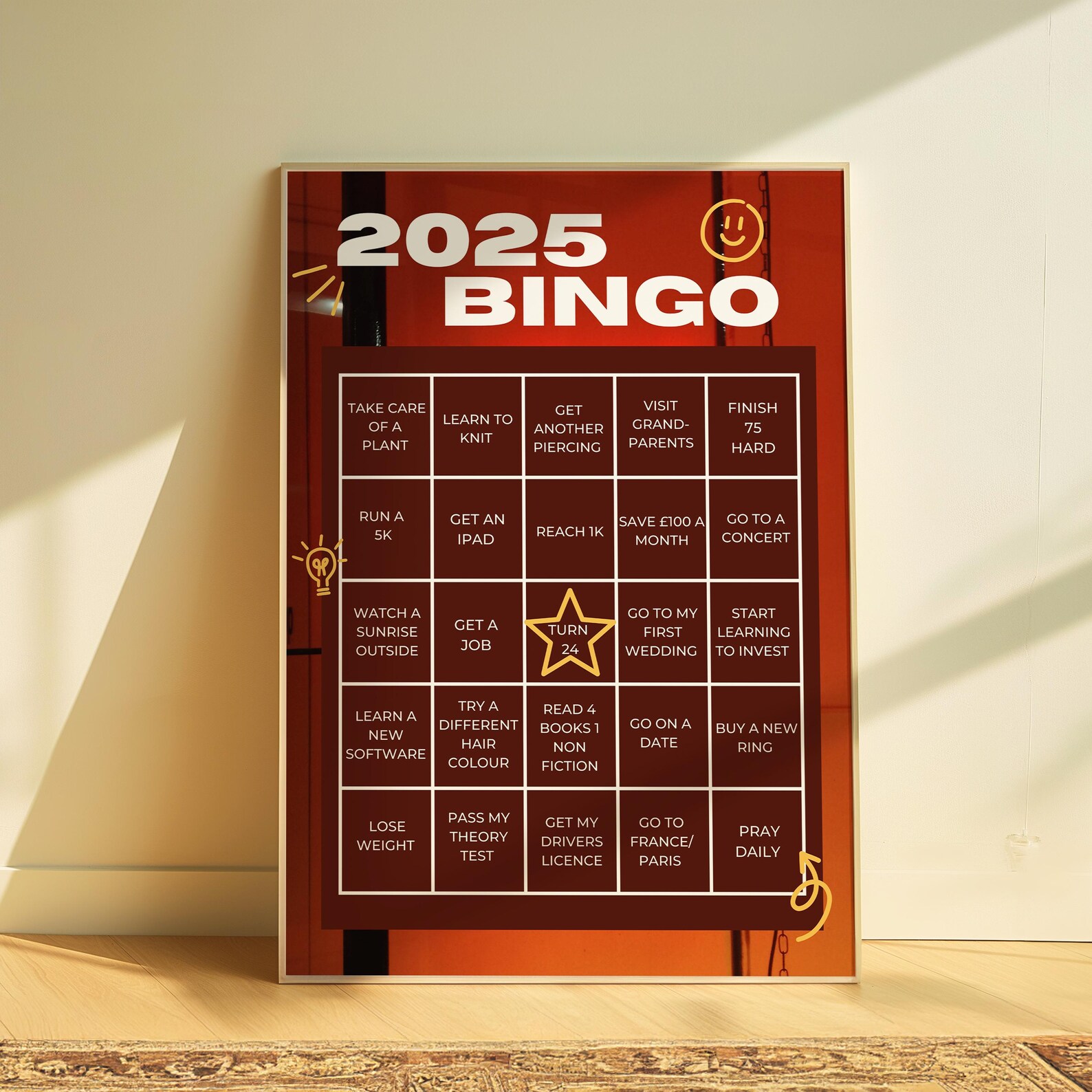 2025 Goal-setting Bingo Card - Fun & Editable Canva Template - Etsy