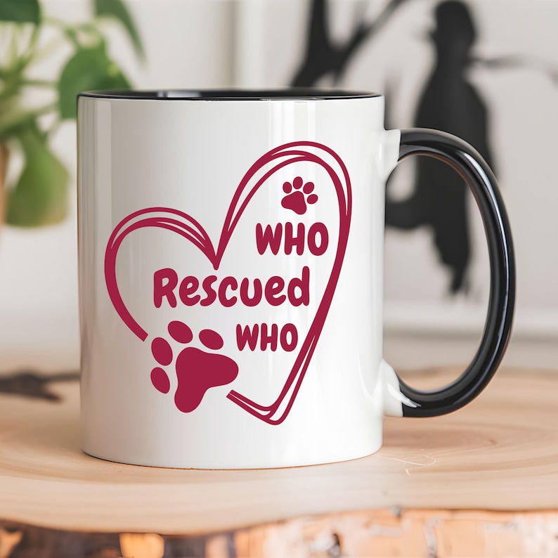 Who Rescued Who Vinyl Decal: Paw Print Heart for Car, Laptop - Etsy