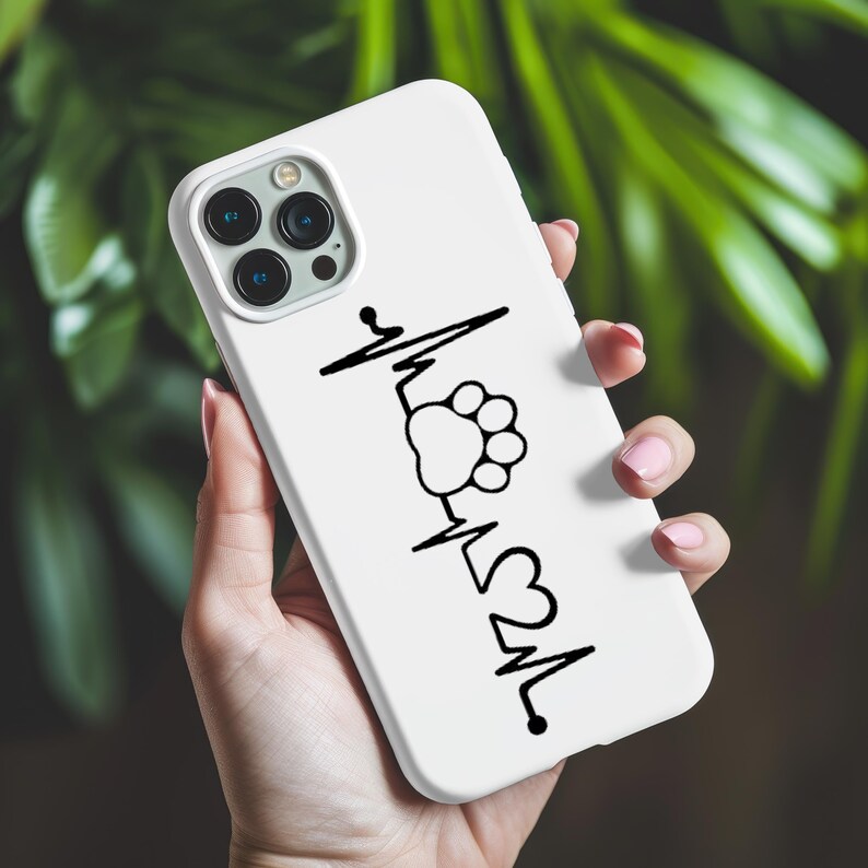 Heartbeat Paw Print Vinyl Decal: Car, Laptop, Mug - Etsy