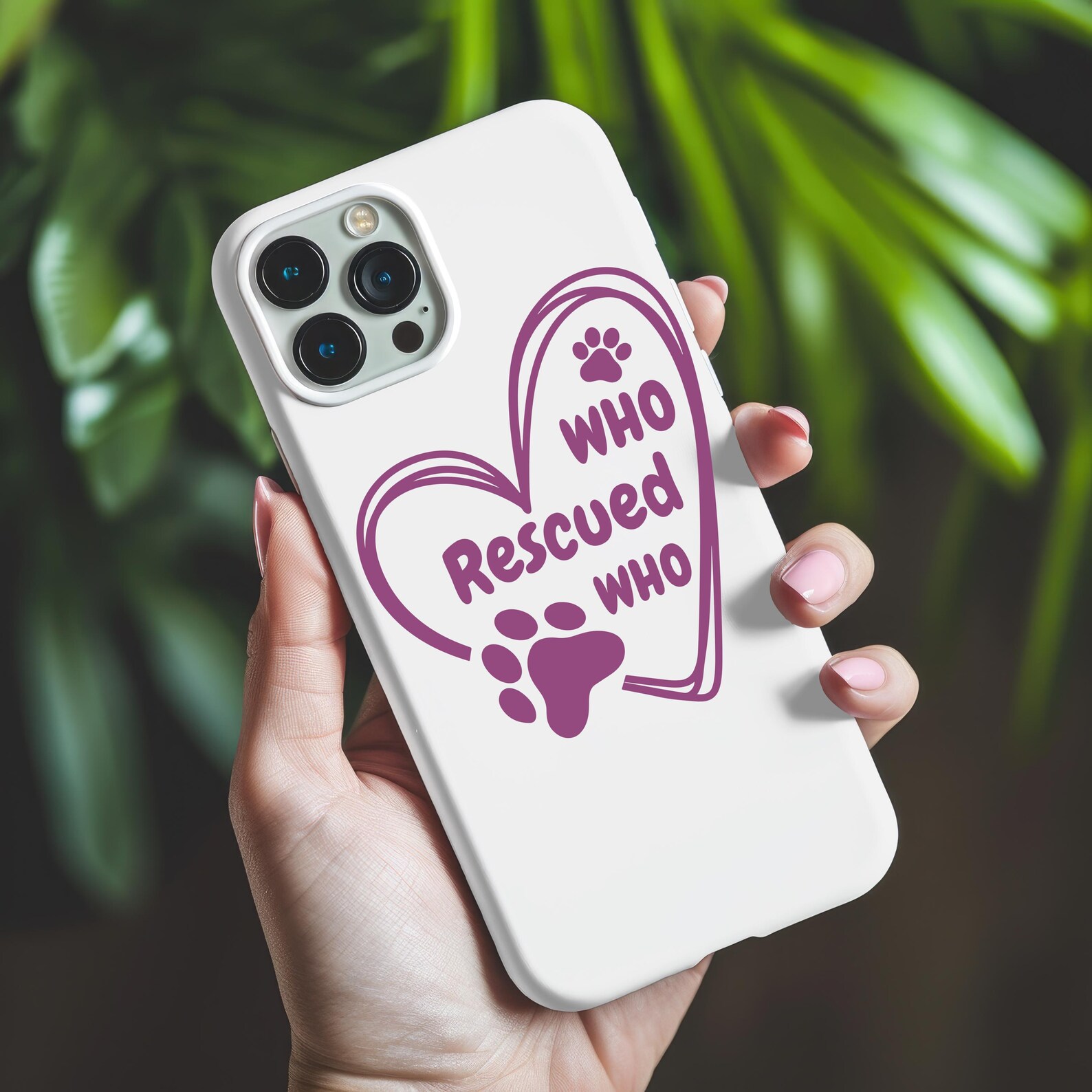 Who Rescued Who Vinyl Decal: Paw Print Heart for Car, Laptop - Etsy