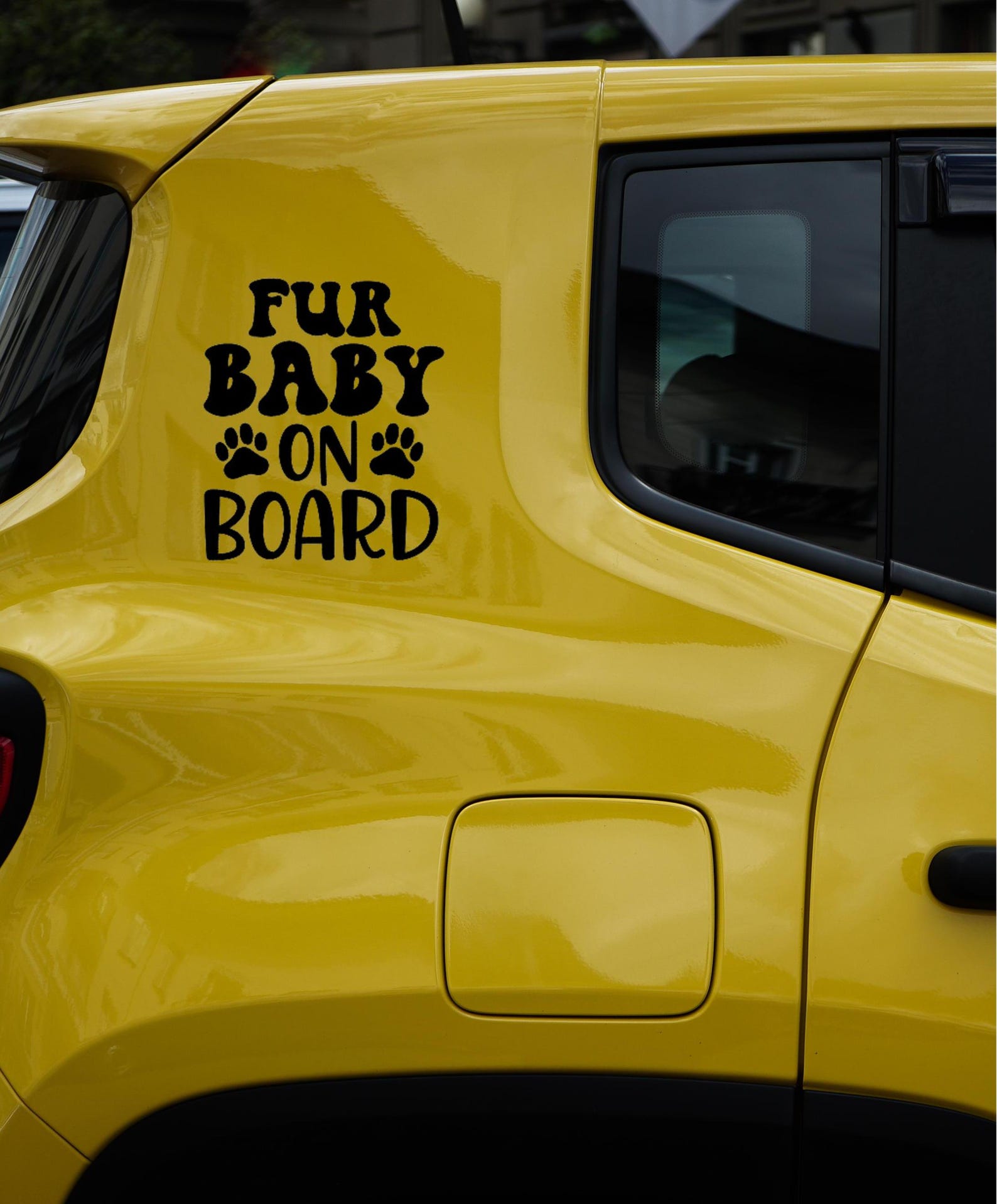 Fur Baby on Board Saying With Paw Print Vinyl Sticker Decal, Decal for ...