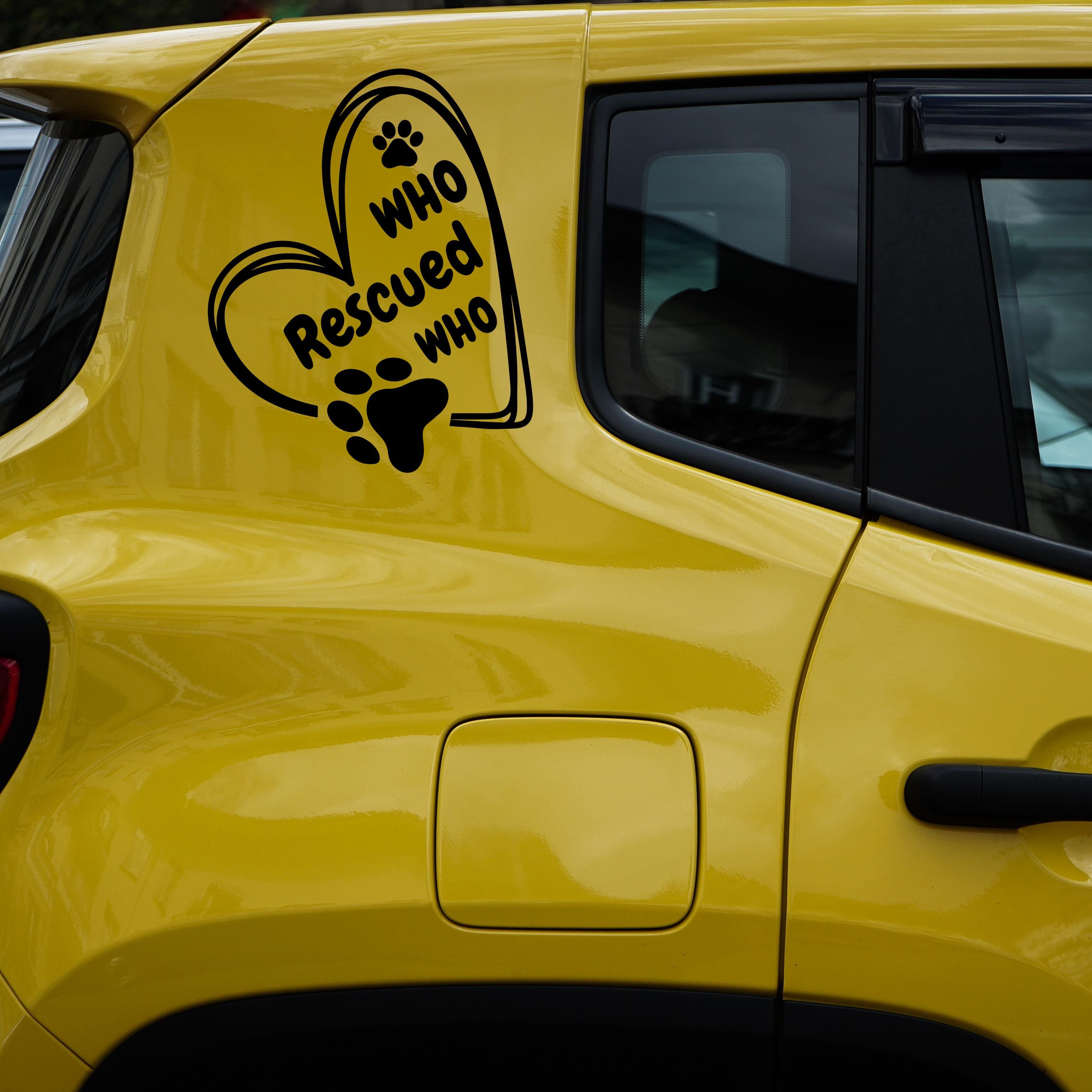 Who Rescued Who Vinyl Decal: Paw Print Heart for Car, Laptop - Etsy