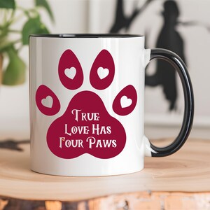 True Love Has Four Paws Saying in Paw Print Vinyl Decal - Decal for Car ...