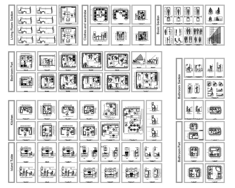 Human Ergonomics CAD Block Pack. Includes Rooms With Dynamic Furniture ...