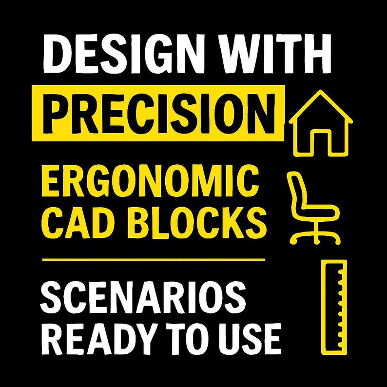 Human Ergonomics CAD Block Pack. Includes Rooms With Dynamic Furniture ...