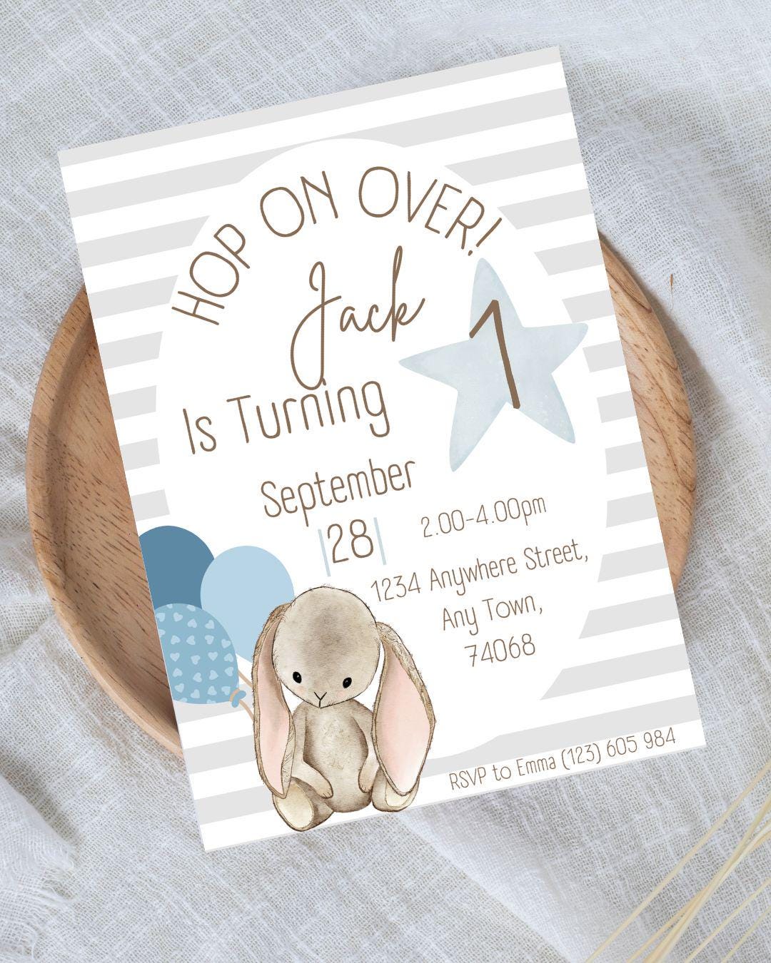 Editable Hop on Over Birthday Invitation Template Spring Birthday ...