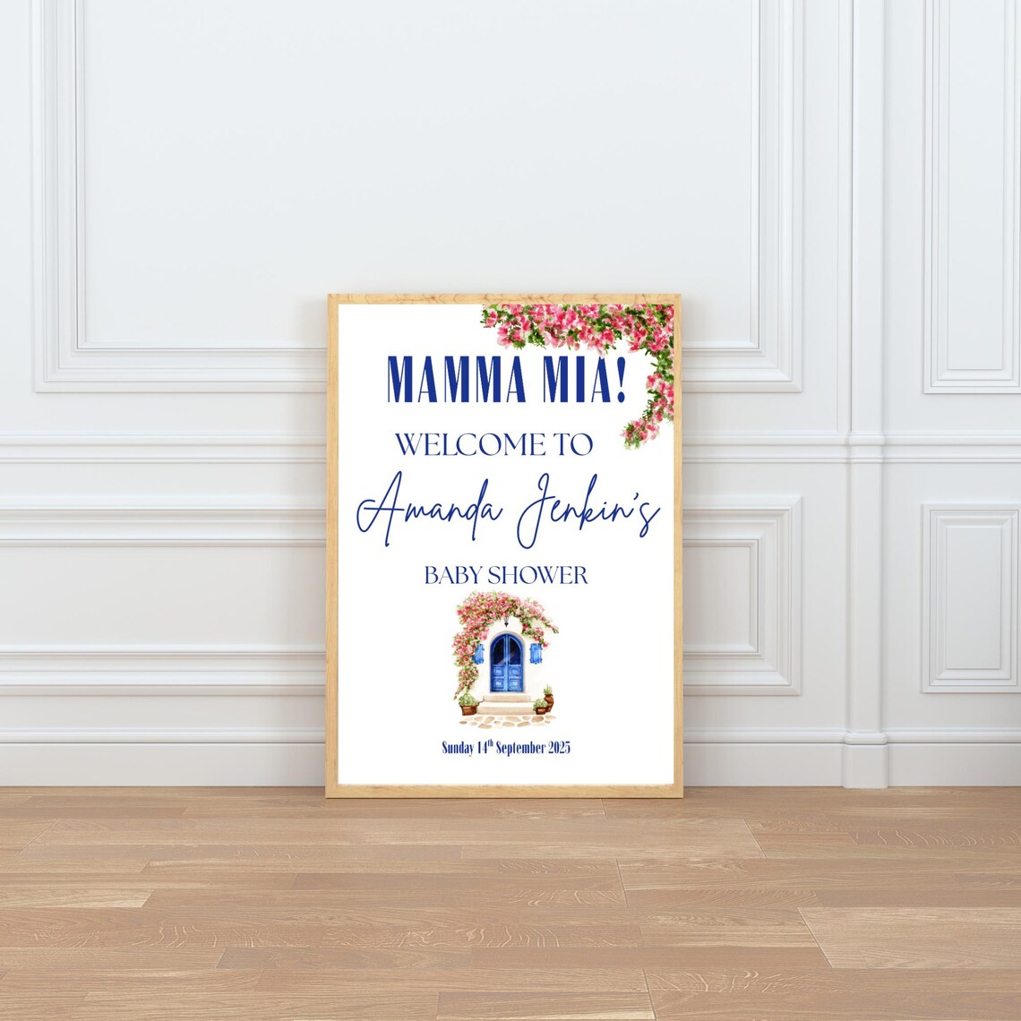 Editable Mamma Mia Baby Shower Welcome Sign: Greek Theme (digital ...