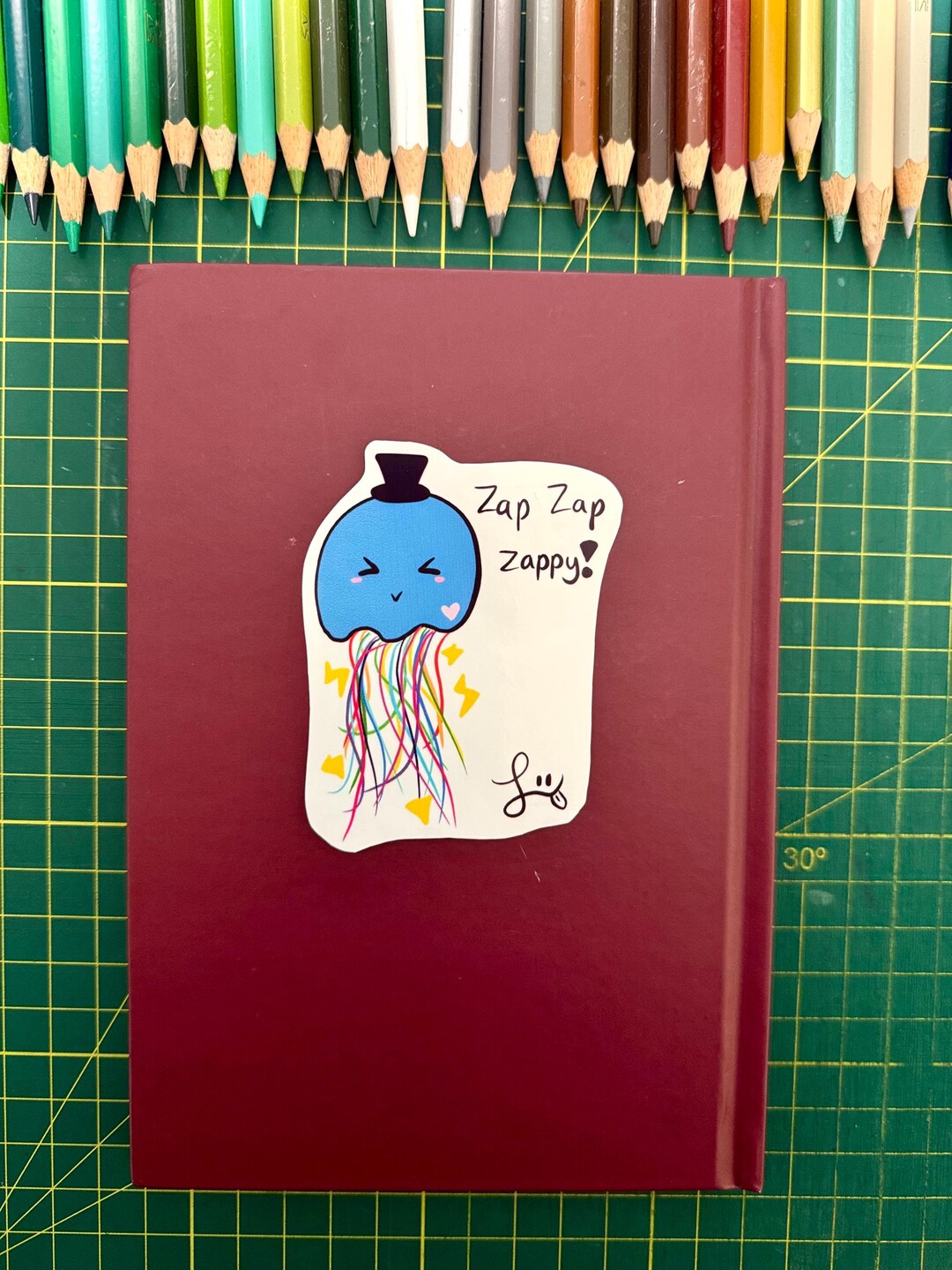 Kawaii Happy Zap Zap Zappy Friend Waterproof Vinyl Sticker Handmade by ...