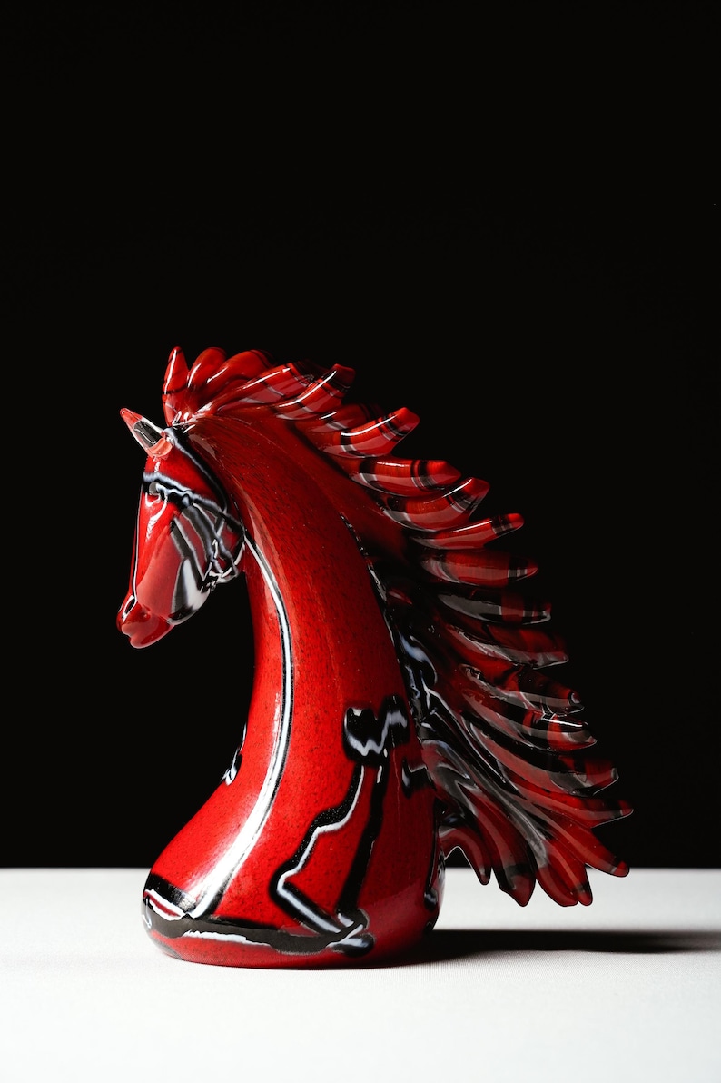 Glass Horse Head Snow Mane — 2026 Year of the Horse, Hand-blown - Etsy