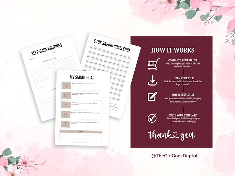 Minimalist 2026 Digital Planner Canva Template | Weekly & Daily Layouts ...