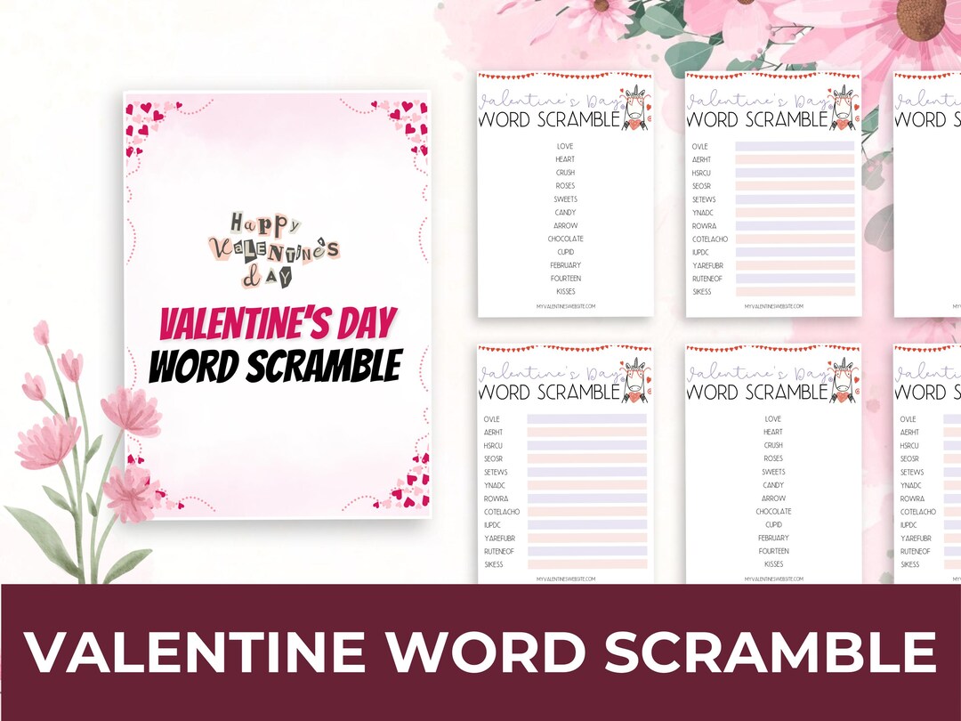 Valentine's Day Word Scramble Game - Etsy