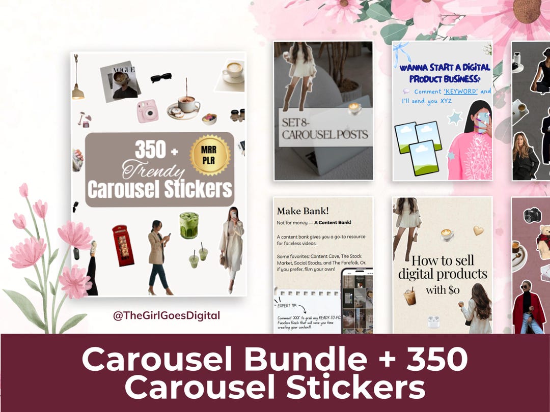 Instagram Carousel Templates & Sticker Kit - Cozy Aesthetic Design - Etsy
