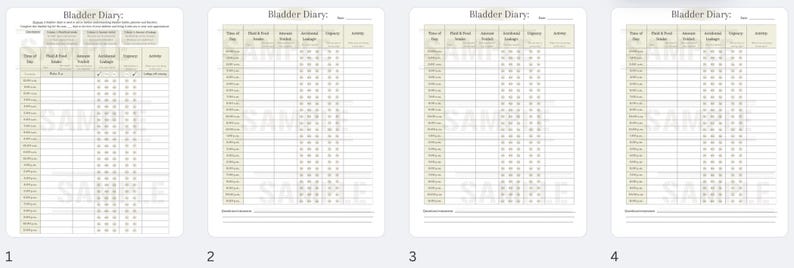 Bladder Diary (printable) *DIGITAL DOWNLOAD* - Etsy