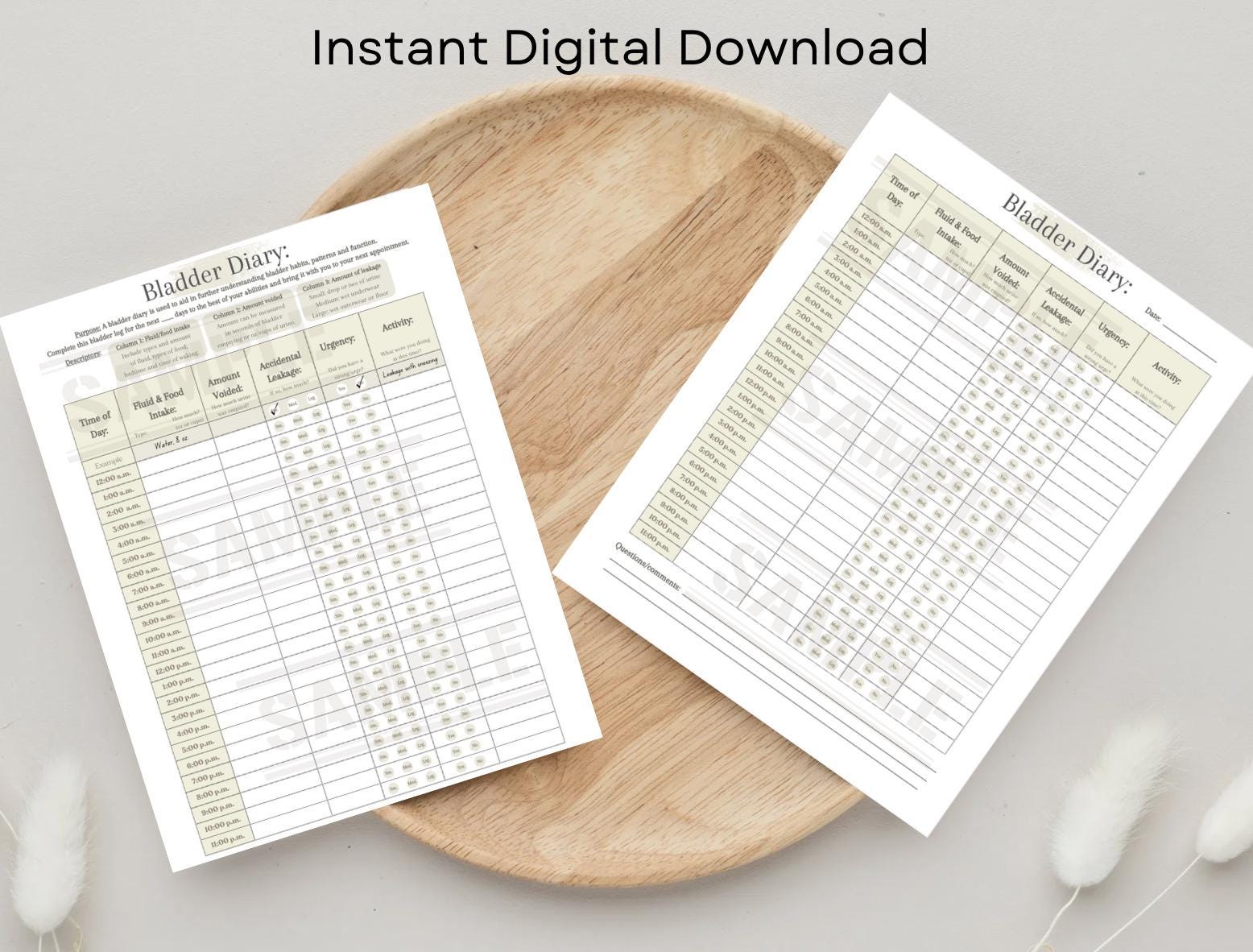 Bladder Diary (printable) *DIGITAL DOWNLOAD* - Etsy