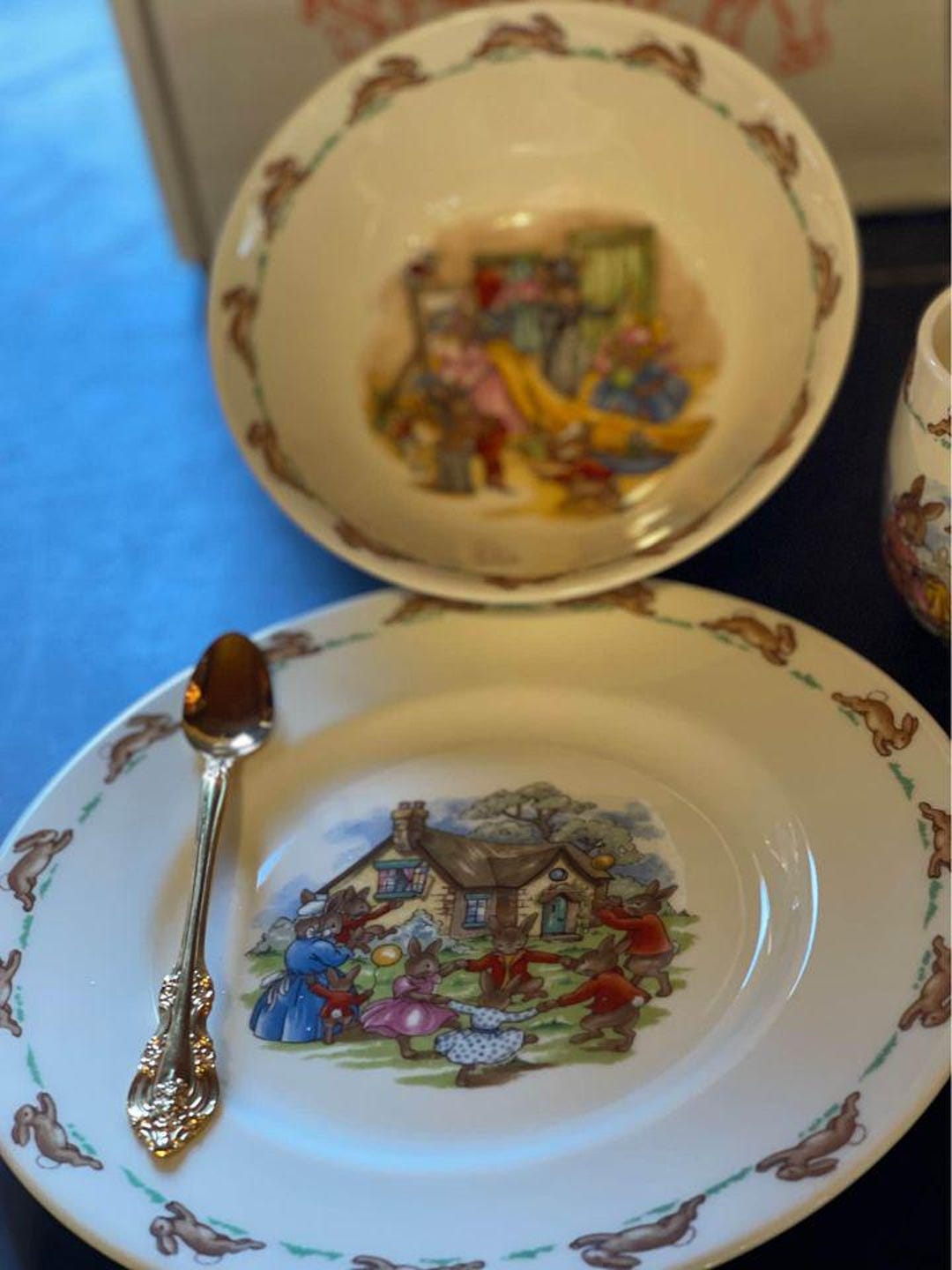 Vintage 1954 Royal Doulton Bunnykins Tea Cup/mug Plate and Bowl. 3 ...